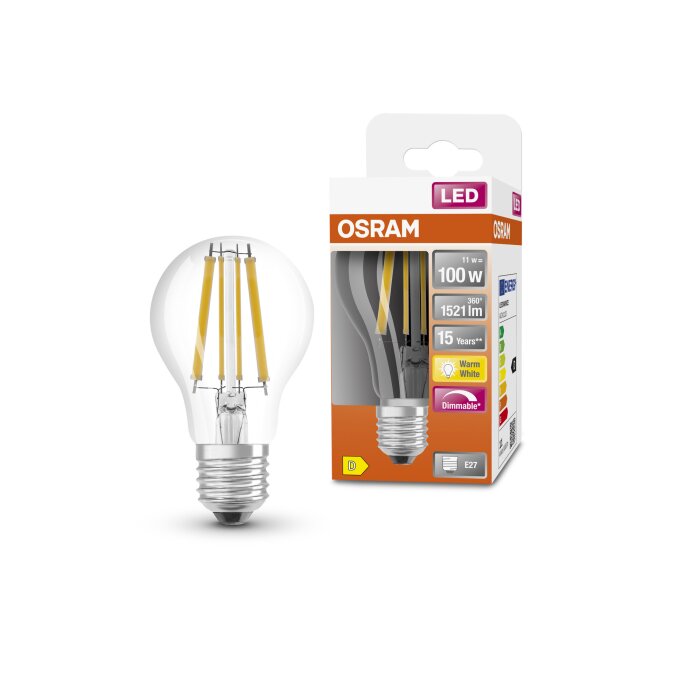 OSRAM LED Retrofit E27 11 Watt 2700 Kelvin 1521 Lumen 4058075245907 ...