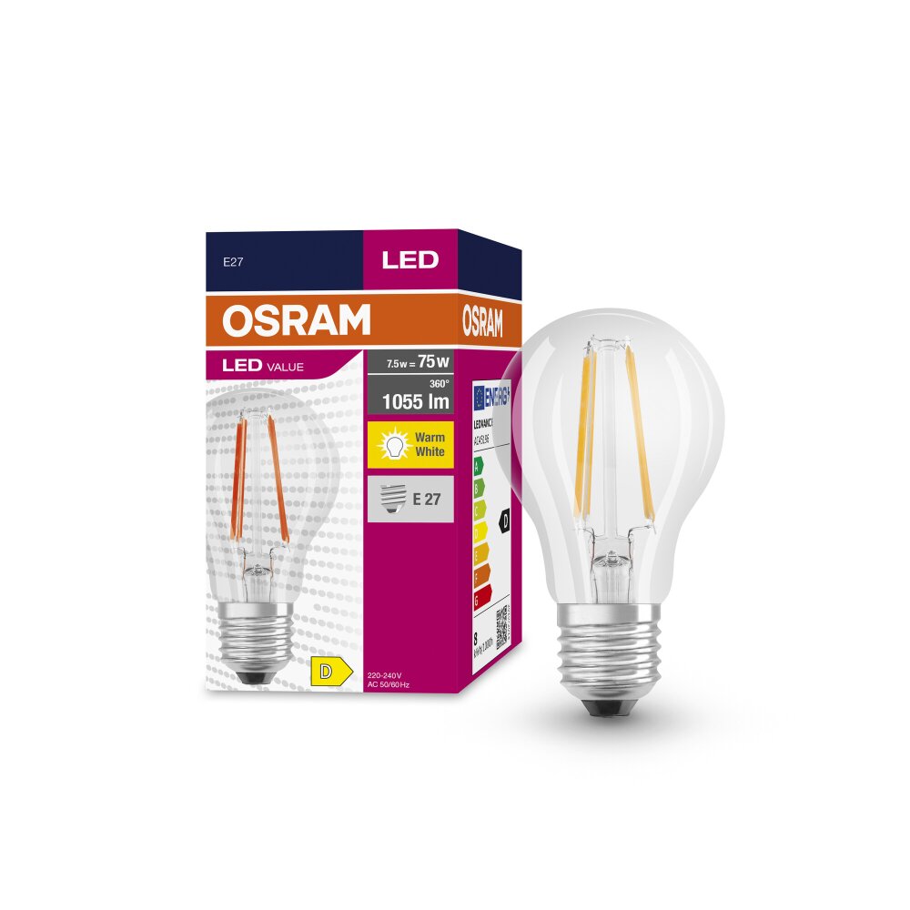 OSRAM LED Value E27 7,5 Watt 1055 Lumen 2700 Kelvin 4058075288669 | lampe.de